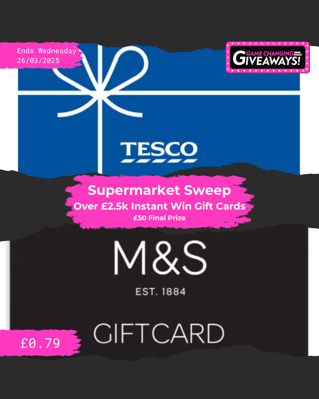 Supermarket Sweep - Over £2.5k Instant Win Gift Cards + £50 Final Prize ...