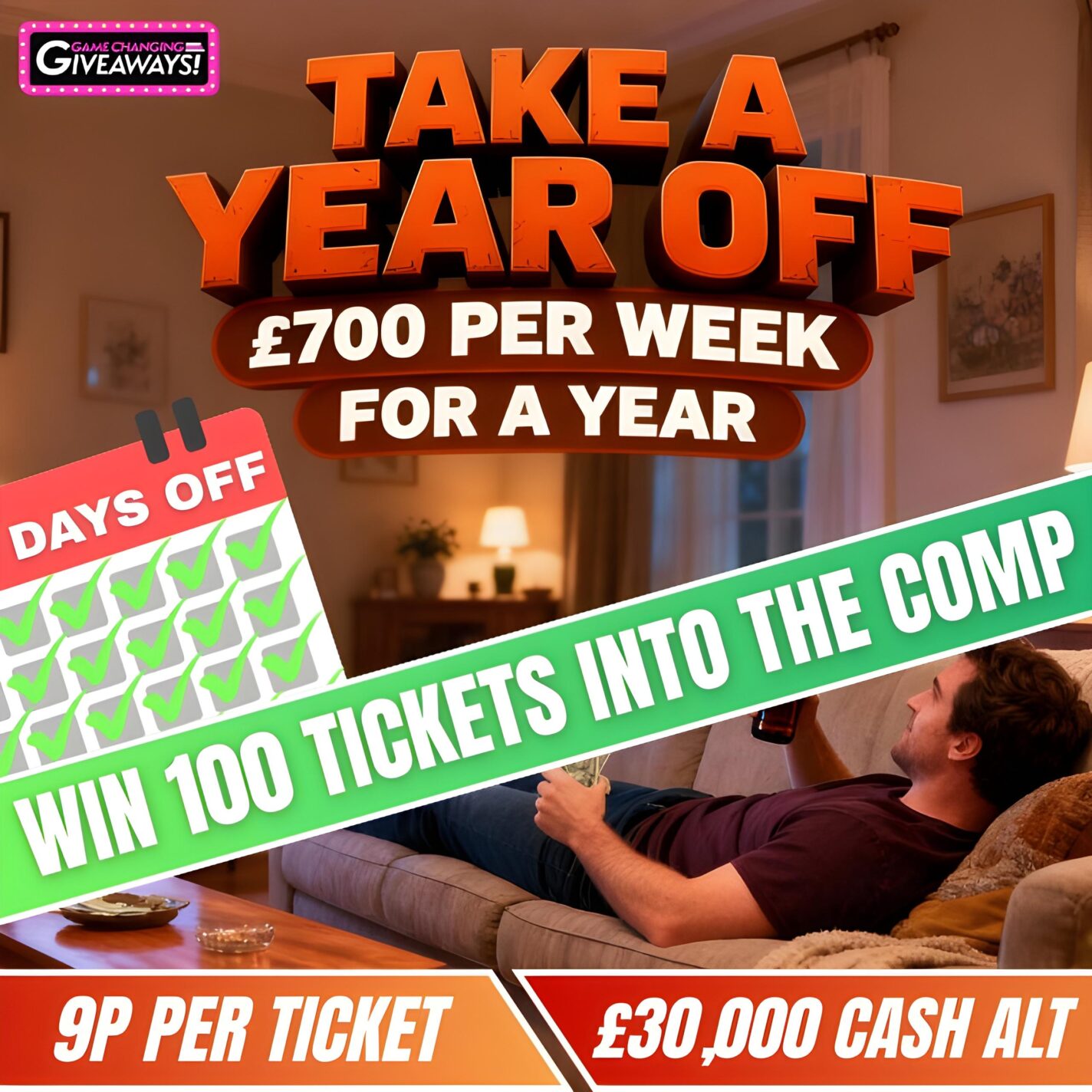 100 Tickets into Take a Year Off | Game Changing Giveaways